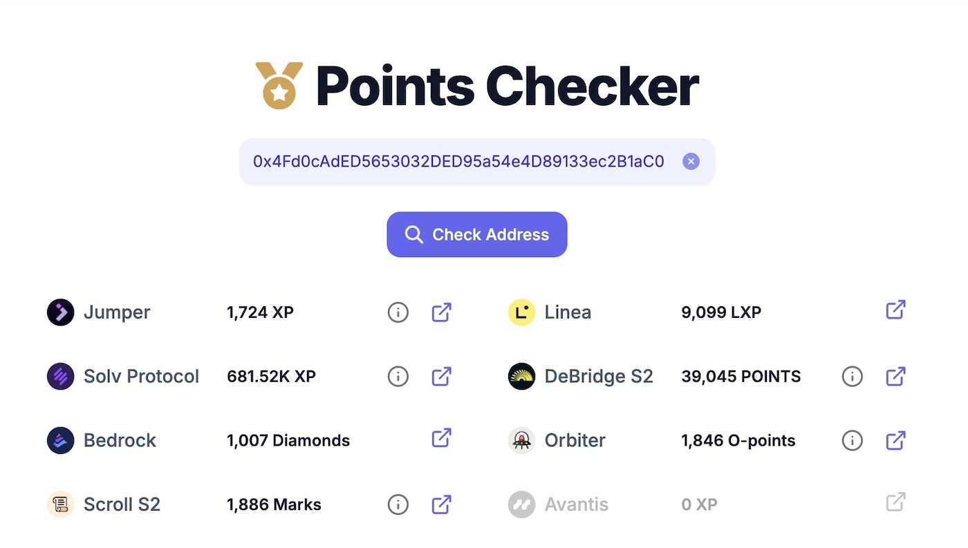 Check your points for airdrops across multiple protocols! | Drops